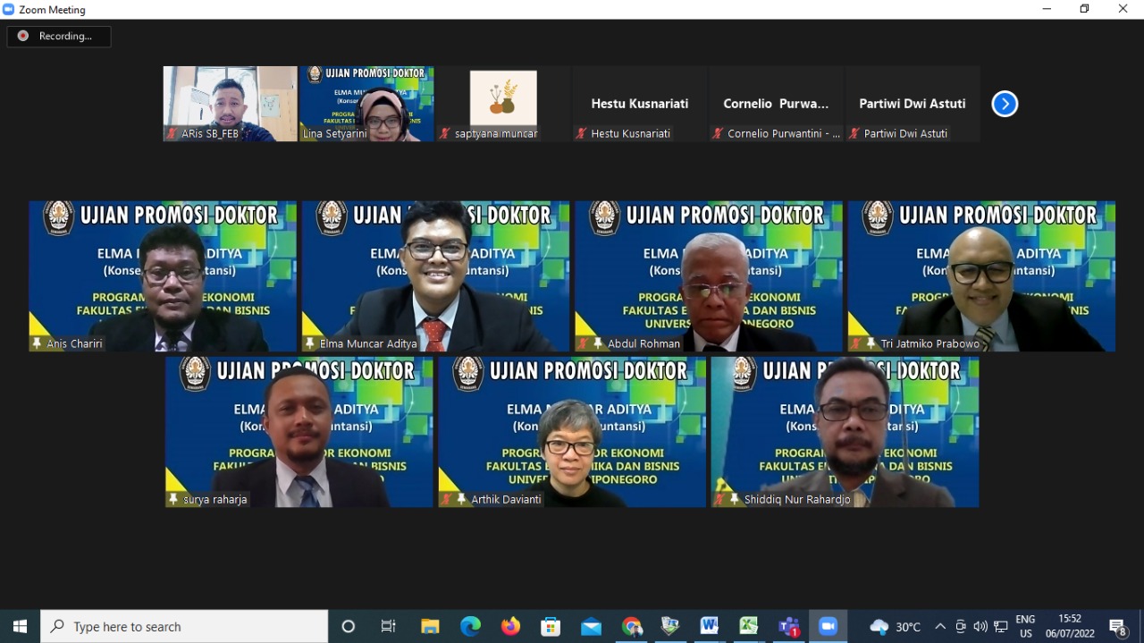 DOCTORAL PROMOTION (VIVA EXAM): ELMA MUNCAR ADITYA - Doktor Ilmu Ekonomi