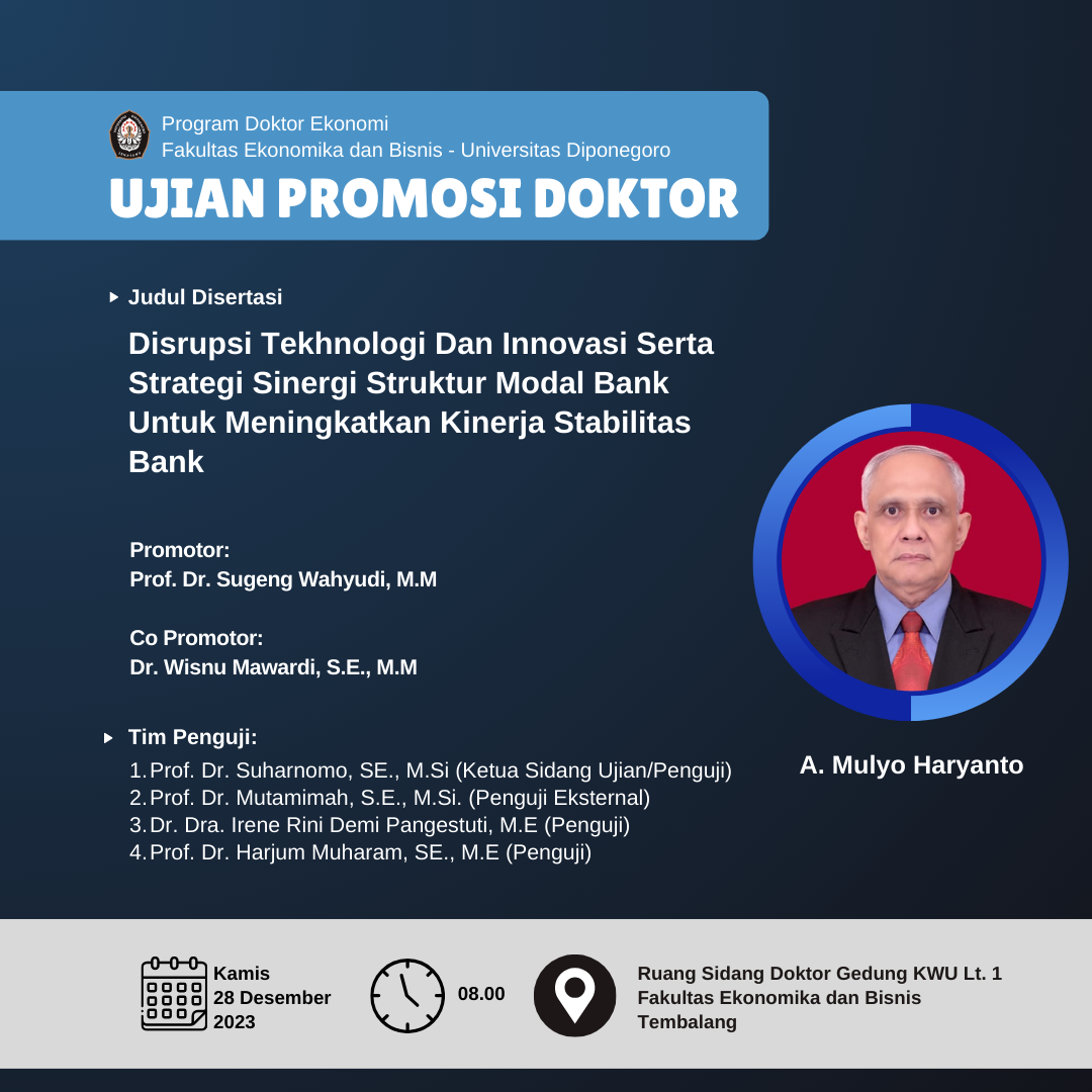 UJIAN PROMOSI DOKTOR: A. Mulyo Haryanto - Doktor Ilmu Ekonomi